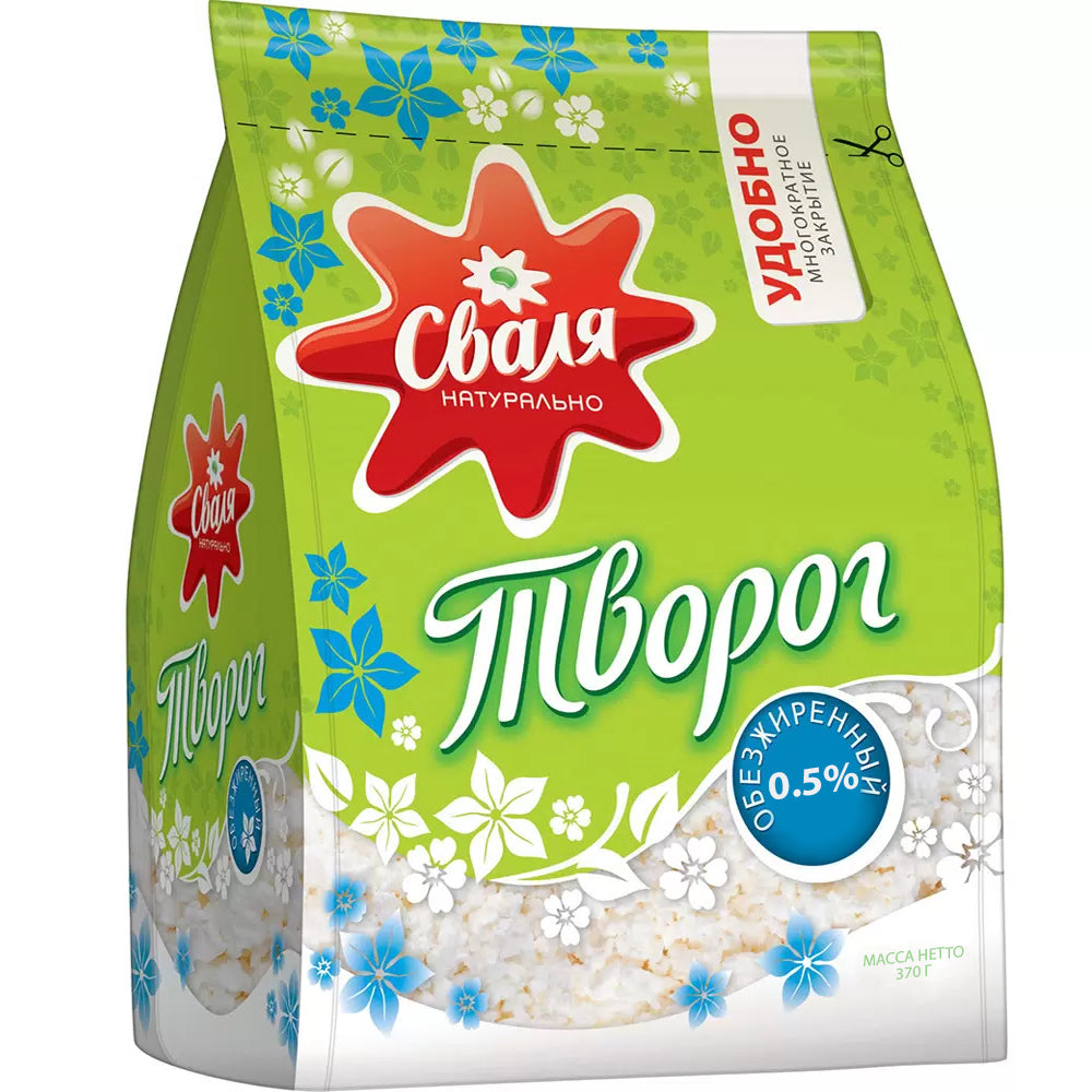 Lithuanian Farmer Cheese 0.5 % Fat, Svalya, 370g/ 13.05oz – RussianFoodS