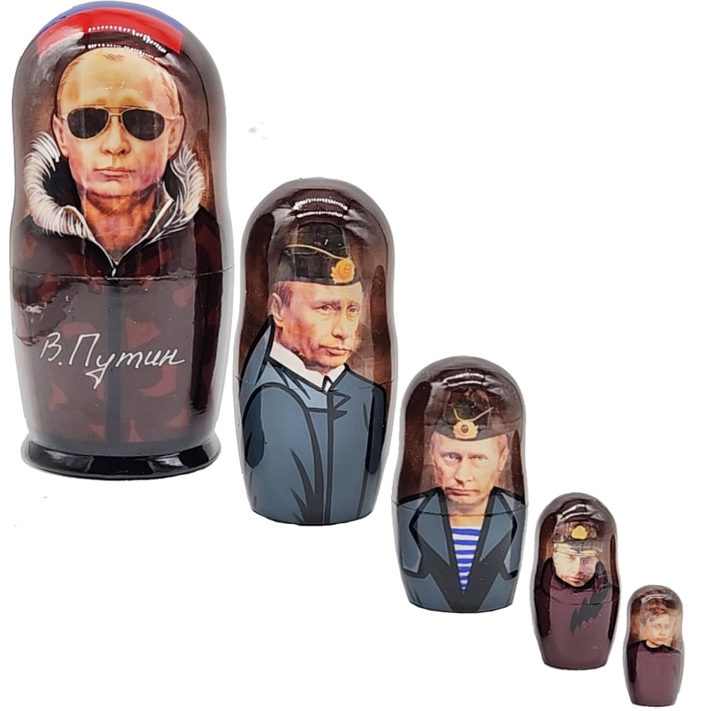 Matryoshka "Presidents of Russia", h=17cm, 5 Elements – RussianFoodS