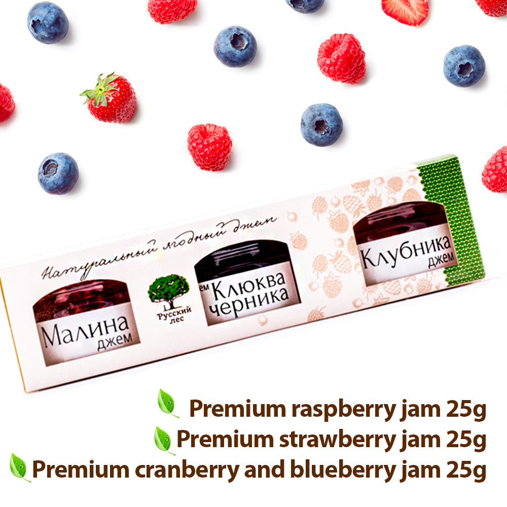 Assorted Premium Jams "GREEN", Russian Forest, 25g x 3 pcs – RussianFoodS