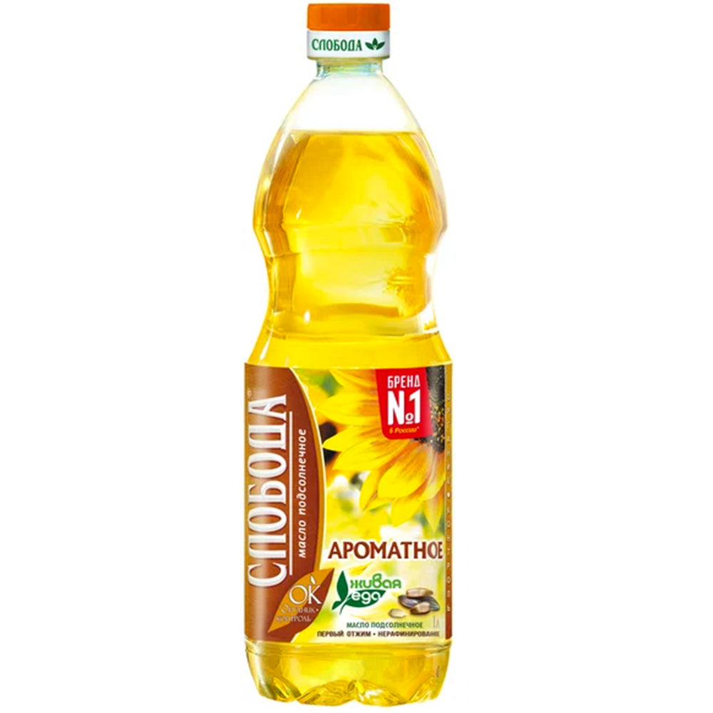 Unrefined Sunflower Oil, Sloboda, 1l – RussianFoodS