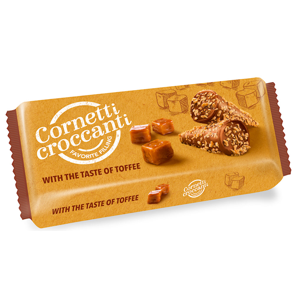 Waffle Cones Cornetti Croccanti Caramel Toffee Cream, 112g/ 3.95oz ...