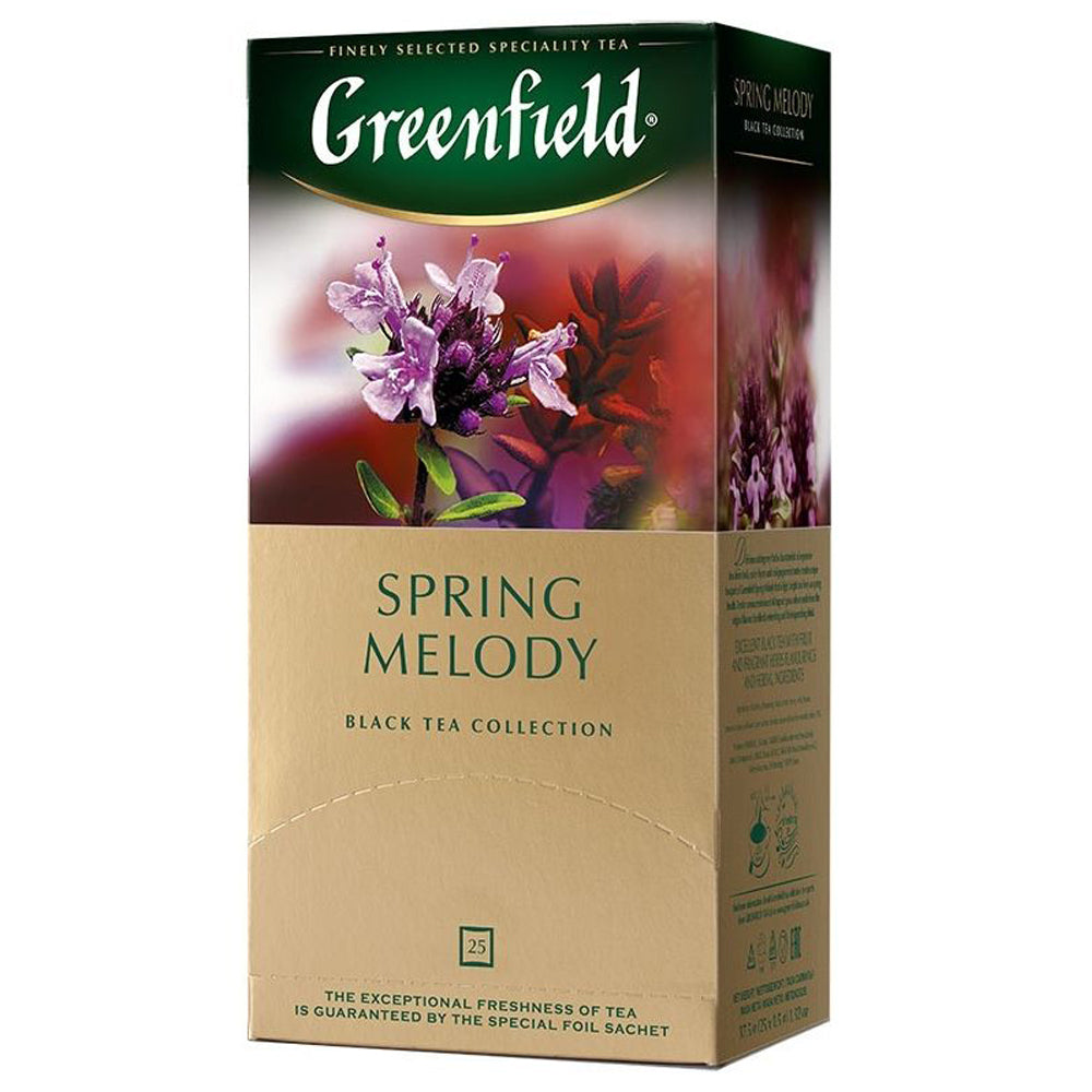 Spring Melody Black Leaf Tea, Greenfield, 25 tea bags – RussianFoodS