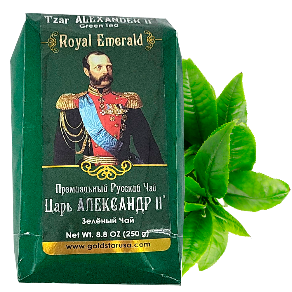 Tea Green Royal Emerald, Tsar Alexander II, 250 g/ 0.55 lb – RussianFoodS